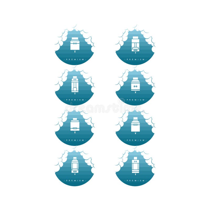 Vaporizer Electric Cigarette Atomizer Icon Sign Set Stock Vector ...