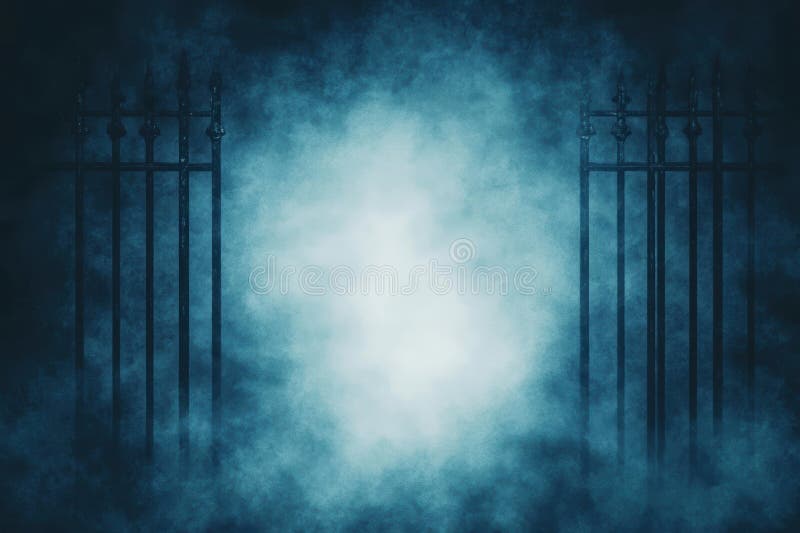 Vaporous Mist Enveloping an Ancient Gothic Gate in a Haunting ...