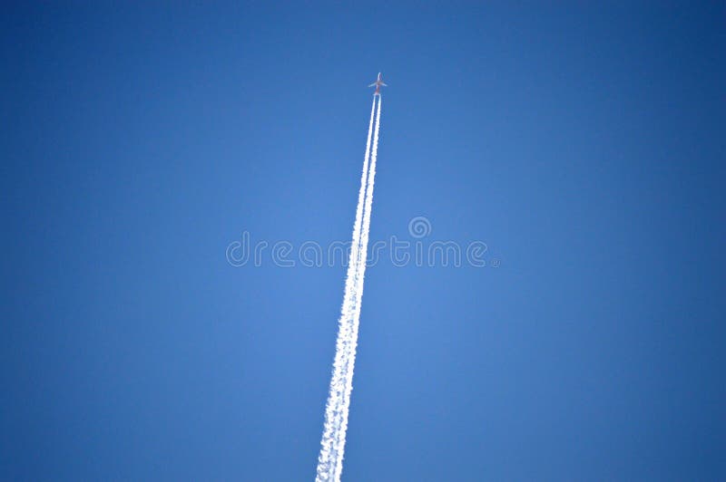 Vapour Trail - Very High Aircraft or Plane Stock Image - Image of ...