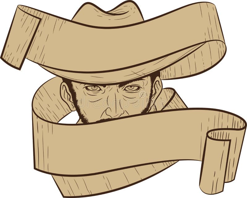 Pancarta de Cowboy ilustración del vector. Ilustración de texto - 49345052