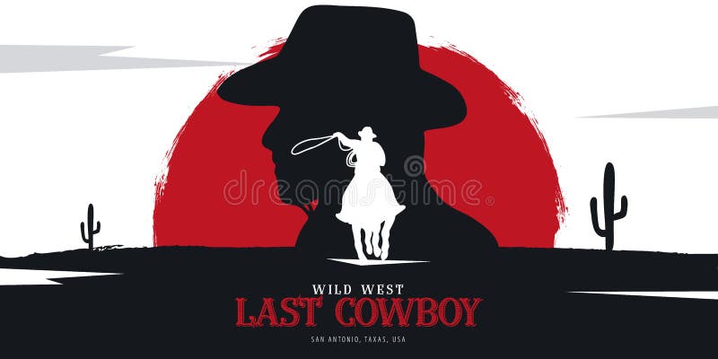 Vaquero Banner E Tejas Ilustraci?n Del Vector Ilustración del Vector ...