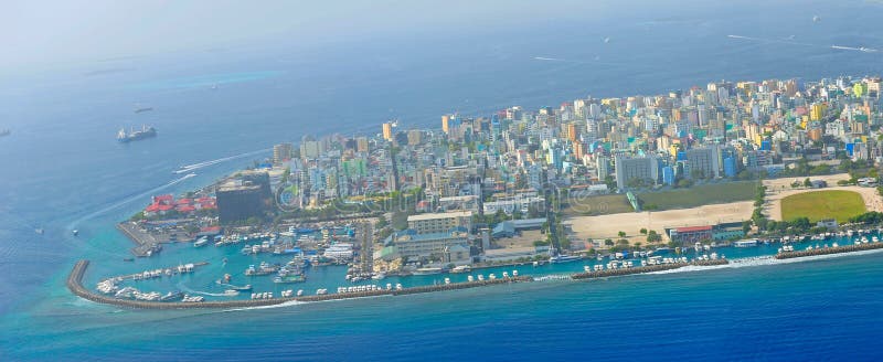 Capital Maldiva Desde Arriba Foto de archivo - Imagen de puerto, ciudad ...