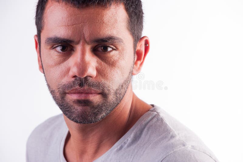 Retrato De Mirada Fuerte Del Hombre Imagen de archivo - Imagen de negro ...