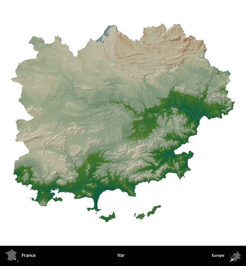 Var, France, Isolated on White. Physical Stock Illustration ...