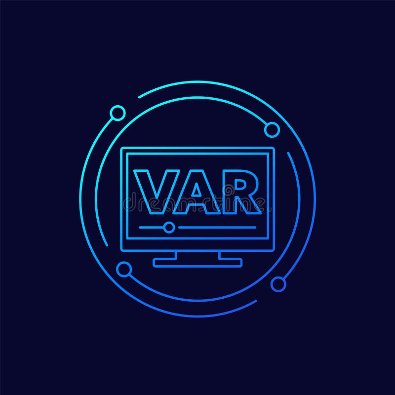 VAR Icon, Video Assistant Referee Linear Design Stock Vector ...