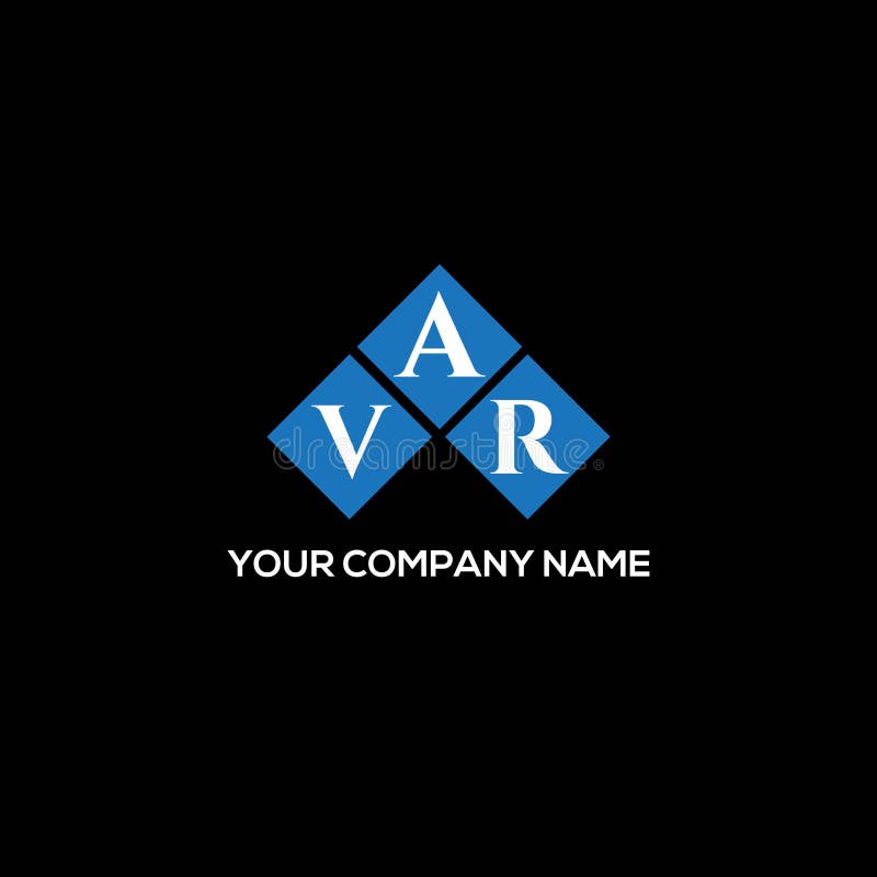 VAR Letter Logo Design on BLACK Background. VAR Creative Initials ...
