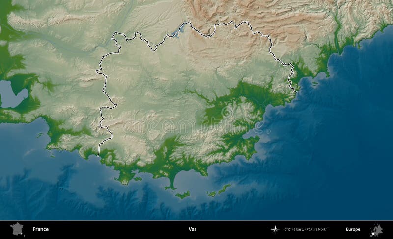 Var Outlined, France. Physical Stock Illustration - Illustration of ...