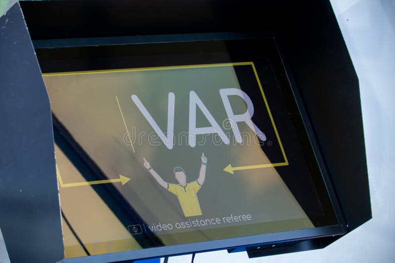 VAR System Screen. System Video Assistant Referee during the Match ...