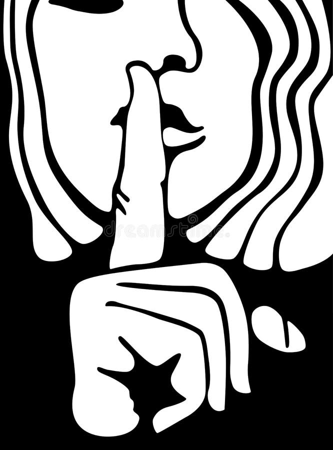 Tyst! vektor illustrationer. Illustration av enkelhet - 13656185