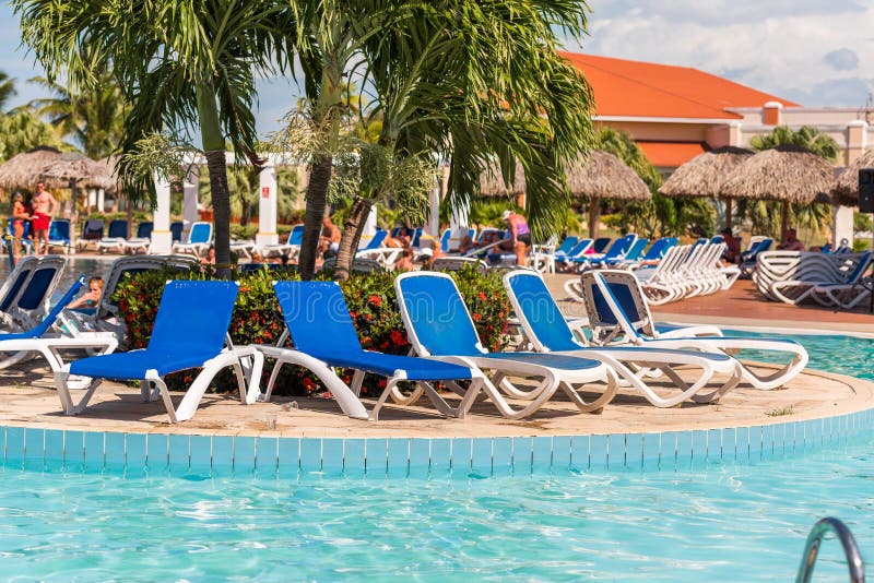 VARADERO, MATANZAS, CUBA - MAY 18, 2017: View of the Swimming Pool on ...