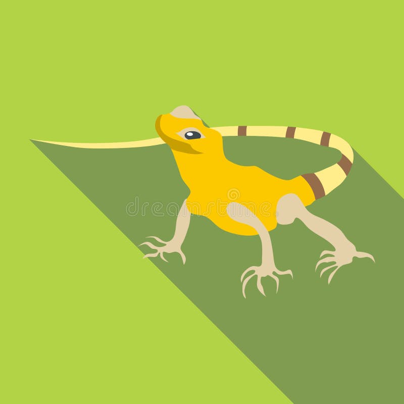 Varan icon, flat style stock vector. Illustration of amphibian - 83818352