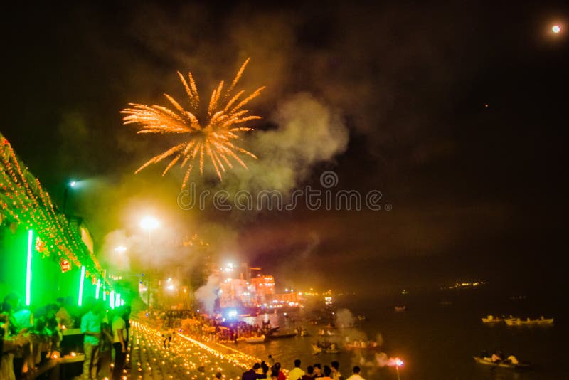 Varanasi Dev Deepawali Celebration Stock Image - Image of celebrating ...