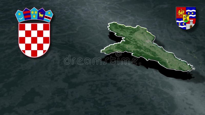 Varazdin - Physical Map of the Globe Animation Map Stock Video - Video ...