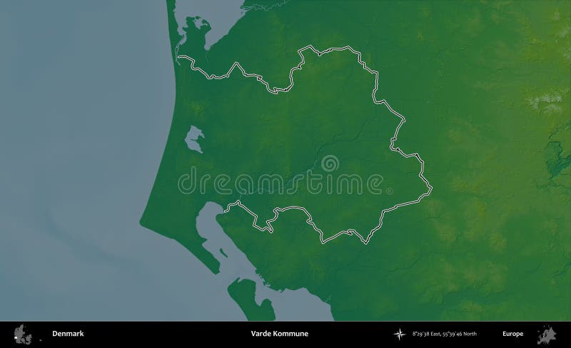 Varde Kommune Outlined, Denmark. Physical Stock Illustration ...
