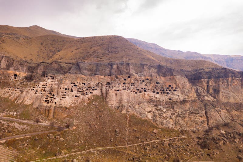 Vardzia Cave Monastery Structures Carved into Mountain Stock Photo ...