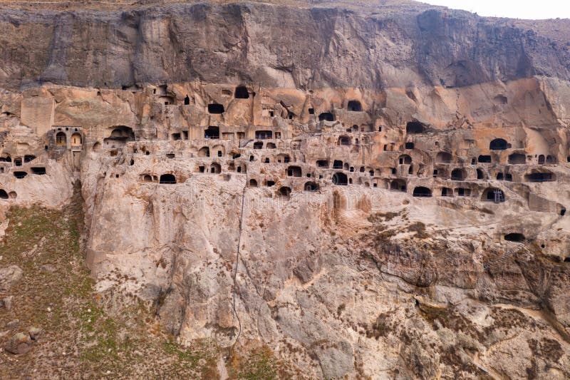 Vardzia Cave Monastery Structures Carved into Mountain Stock Image ...