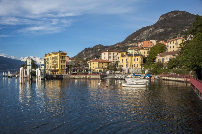 Varenna at sunset stock photo. Image of postcard, touristic - 18398282