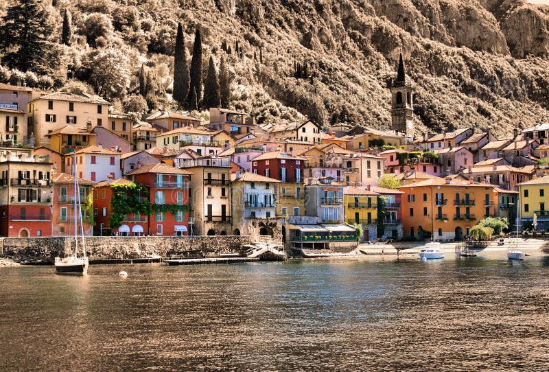 Varenna - lake Como stock photo. Image of reflection, como - 8922038