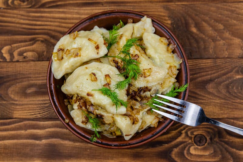 Varenyky with Mashed Potato. Dish of the Ukrainian Cuisine Stock Image ...