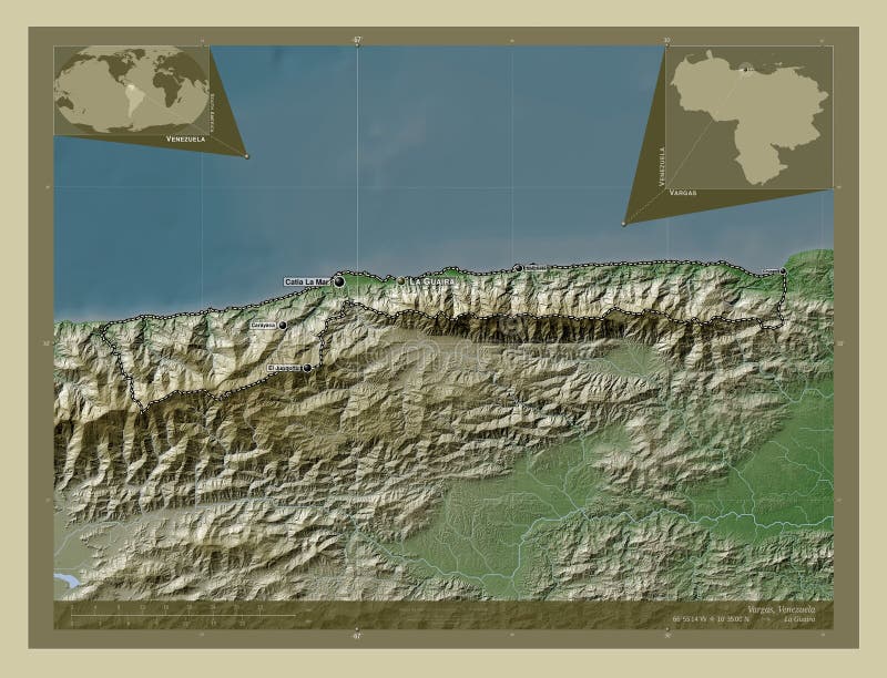 Vargas, Venezuela. Wiki. Labelled Points of Cities Stock Illustration ...