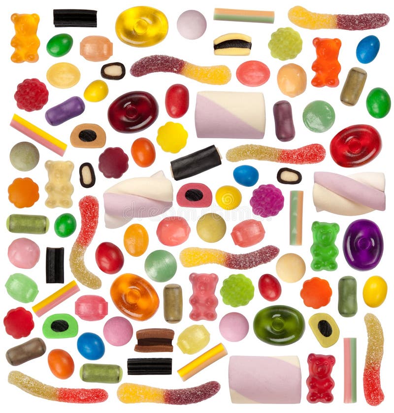 Assortiment Des Sucreries Color?es Sur Le Fond Blanc Photo stock ...