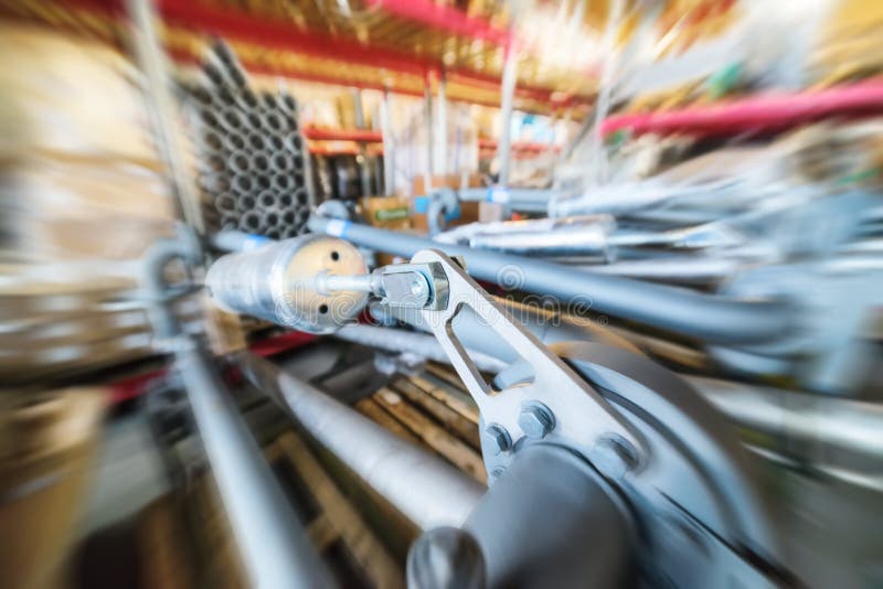 Vari Meccanismi E Tubo Grigio Del Metallo Fotografia Stock - Immagine ...