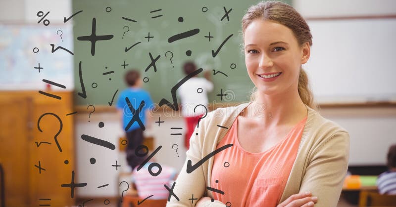 Vari Operatori Matematici Con Uno Studente Sorridente Sullo Sfondo ...