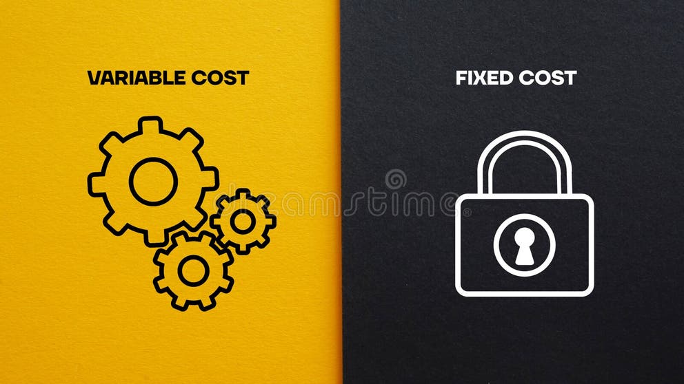 Variable Cost Or Fixed Cost Are Shown Using The Text Stock Image