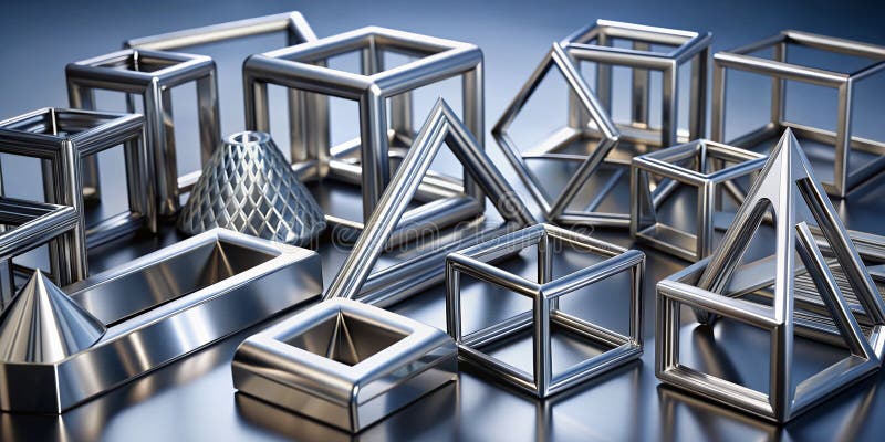 Variable Geometric Shapes of Different Smooth Steel Structures Steel ...