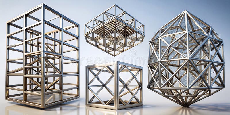 Variable Geometric Shapes of Different Smooth Steel Structures Steel ...