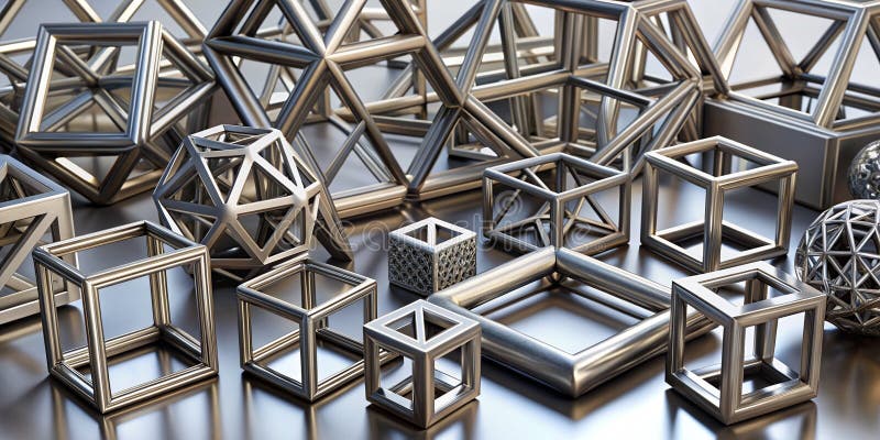 Variable Geometric Shapes of Different Smooth Steel Structures Steel ...