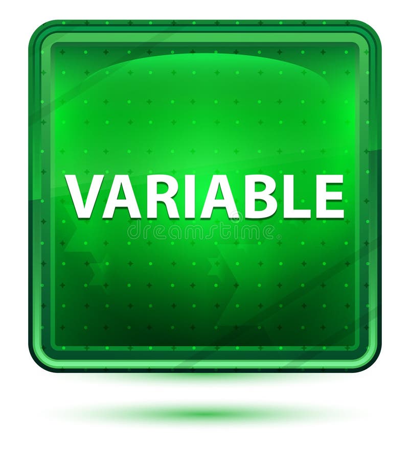 Variable Neon Light Green Square Button Stock Illustration ...