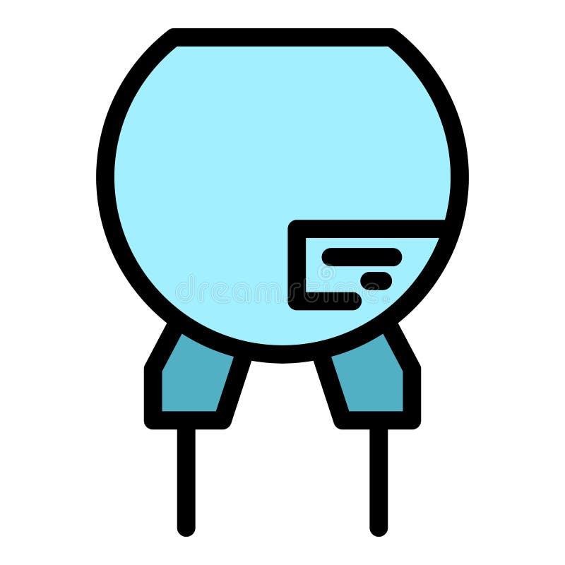 Variable Resistor Symbol Icon of 3 Types Color, Black and White ...