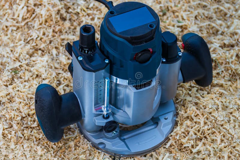 Variable Speed Plunge Router Stock Image - Image of aluminum ...