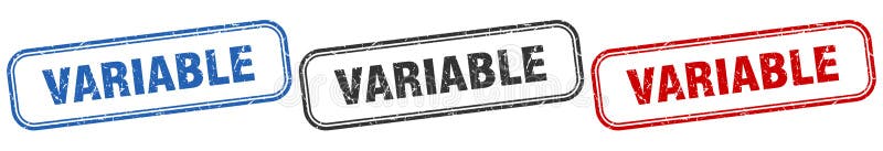 Variable Square Isolated Sign Set. Variable Stamp. Stock Vector ...