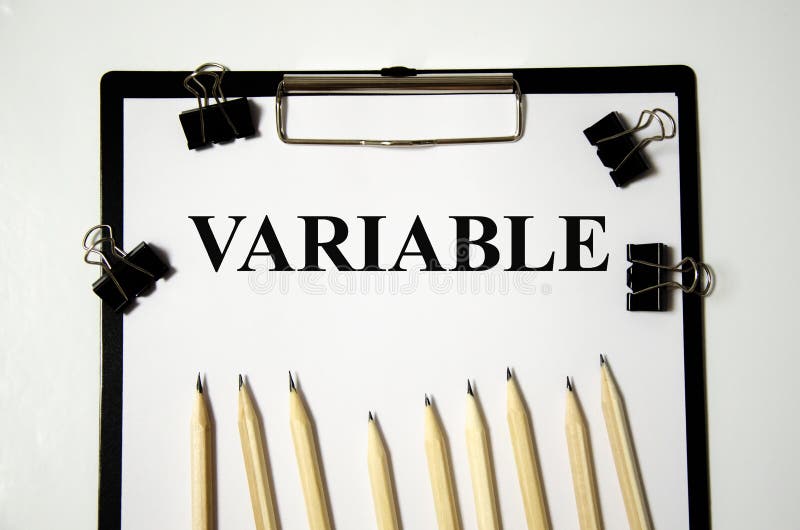 The Variable the Word is Written on a White Piece of Paper with Pencils ...
