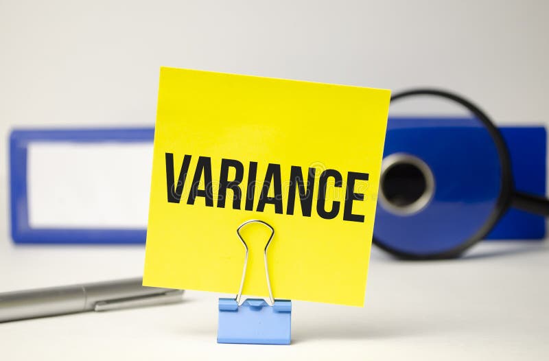 VARIANCE Text on Sticker on the Paper Diagram Stock Photo - Image of ...