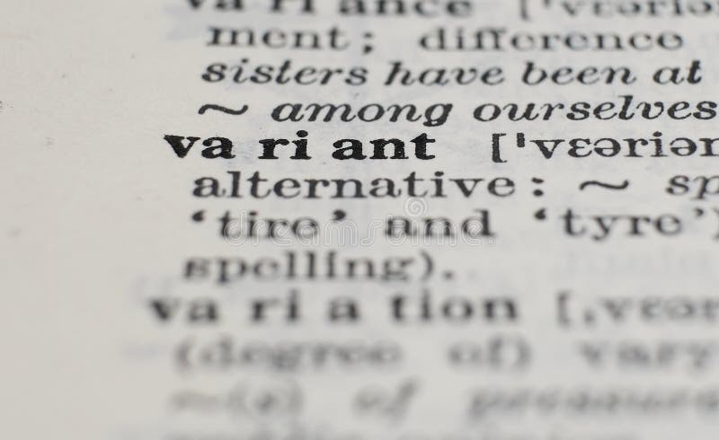 Variant Dictionary Definition Close-up Stock Photo - Image of ...