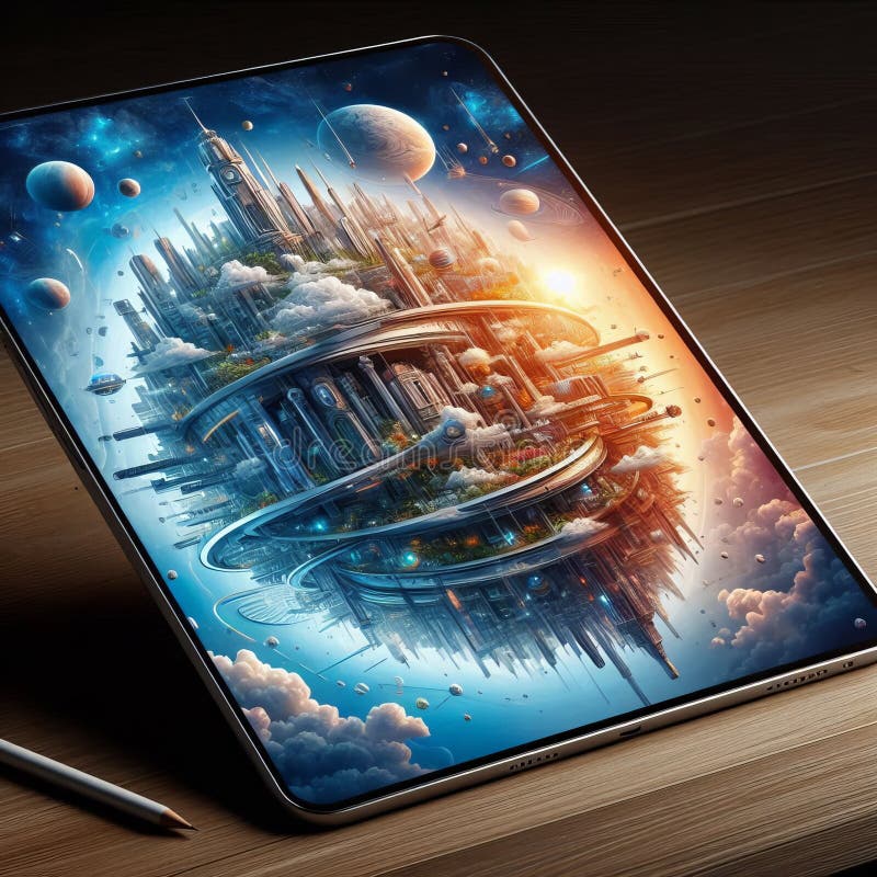 Variant Side View of a Tablet with a Thin Bezel Stock Image - Image of ...