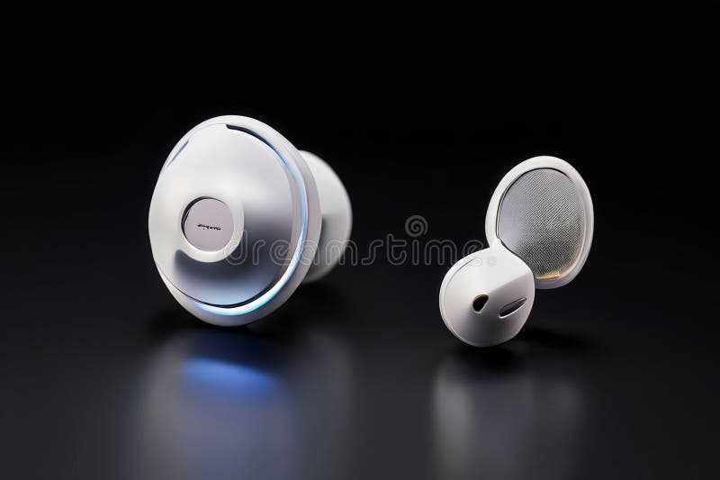 Variant Side View of Wireless Earbuds with a Stem Design Stock Photo ...
