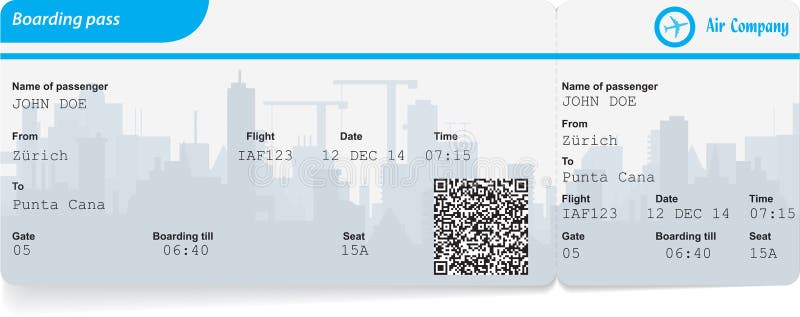 Variant Van Een Boardingpas Vector Illustratie - Illustration of ...