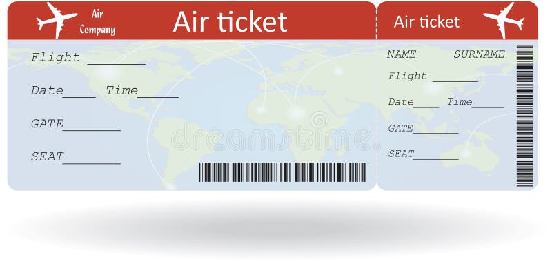 Variante des Flugtickets vektor abbildung. Illustration von flugzeug ...