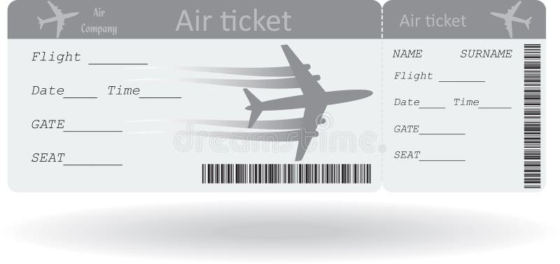 Variante des Flugtickets vektor abbildung. Illustration von karte ...