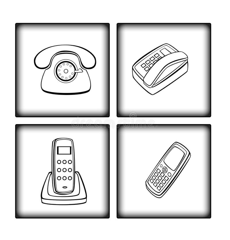 Variants of telephone stock illustration. Illustration of rectangle ...