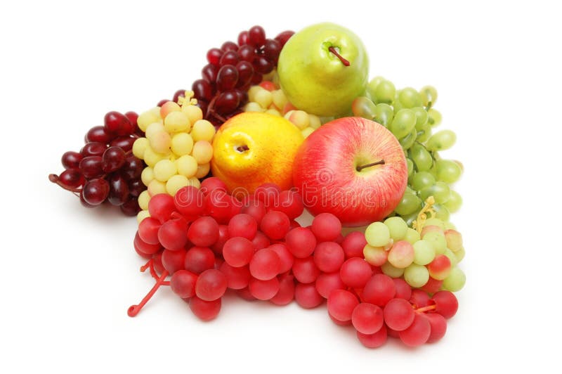 Varias Frutas Aisladas Sobre El Foto de archivo - Imagen de objetos ...