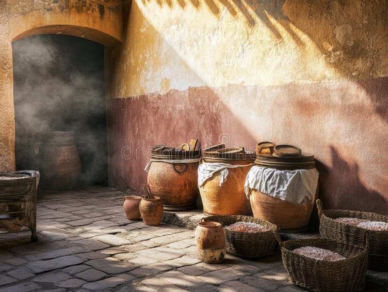 Roman Fish Sauce Production Patio Stock Illustrations – 3 Roman Fish ...