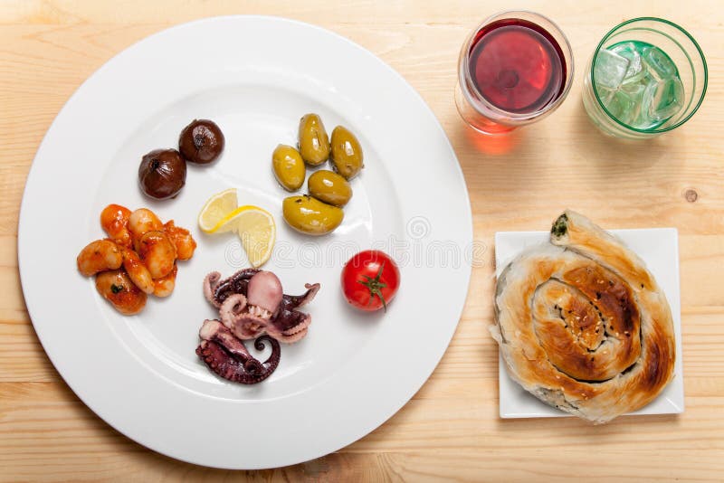 Variation of Greek Starters Stock Image - Image of paste, cube: 105478529