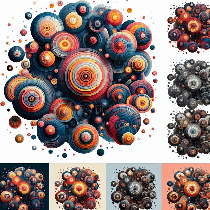 Variations of the Above Using Different Color Palettes Shapes an Stock ...