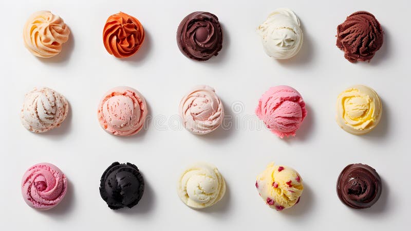 Variations of Flavors of Ice Cream Top View. this is AI Generative ...
