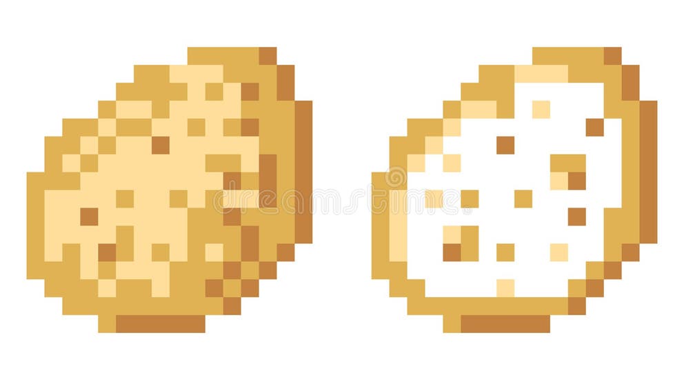 Variations of Pixel Potato Icons on a White Background. Stock Vector ...